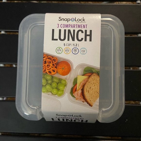 Snap-Lock | Kitchen | Snaplock 3 Compartment Lunch Container Clear New ...